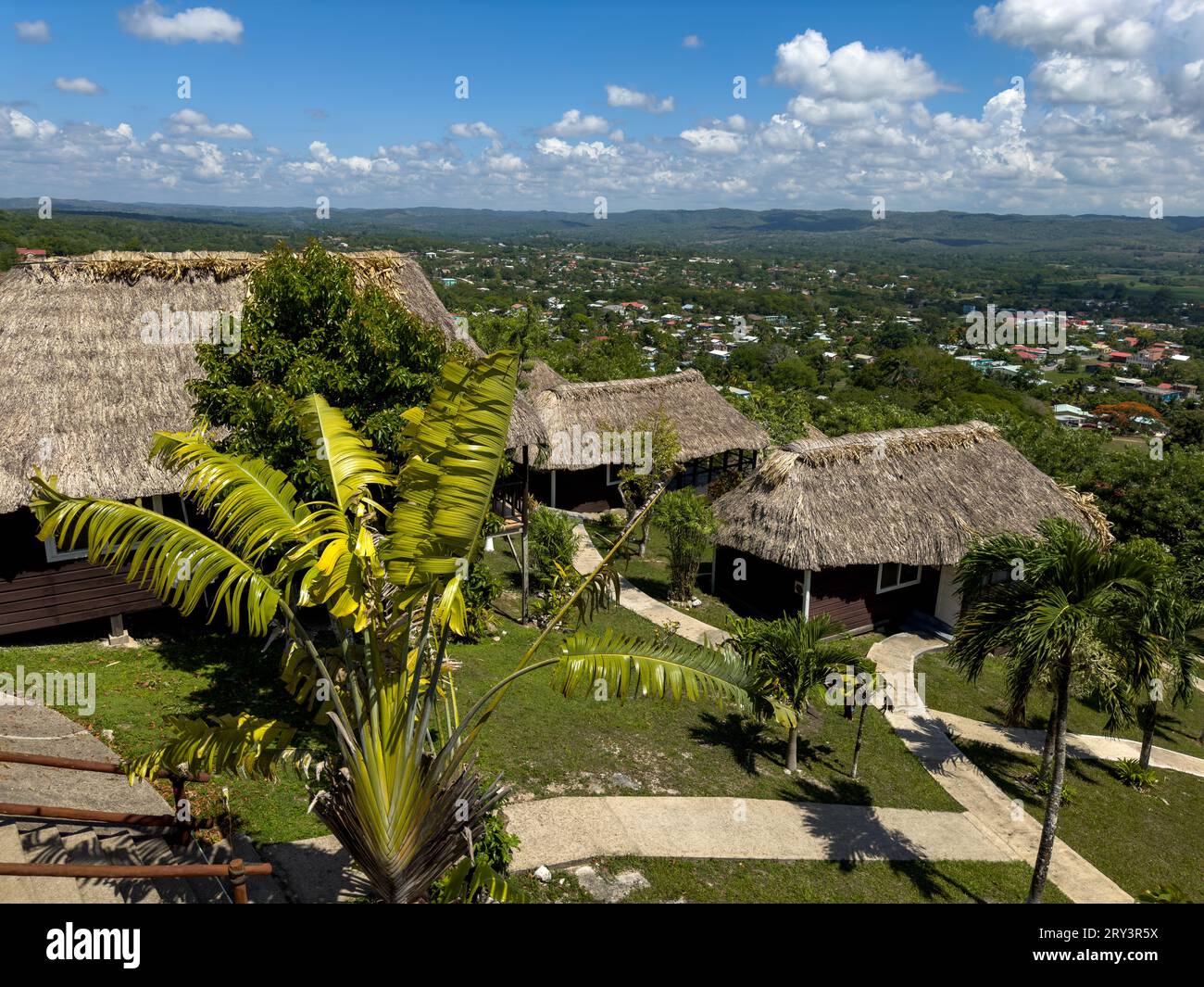 Rustic thatched-roof bungalows at the Cahal Pech Village Resort in San ...