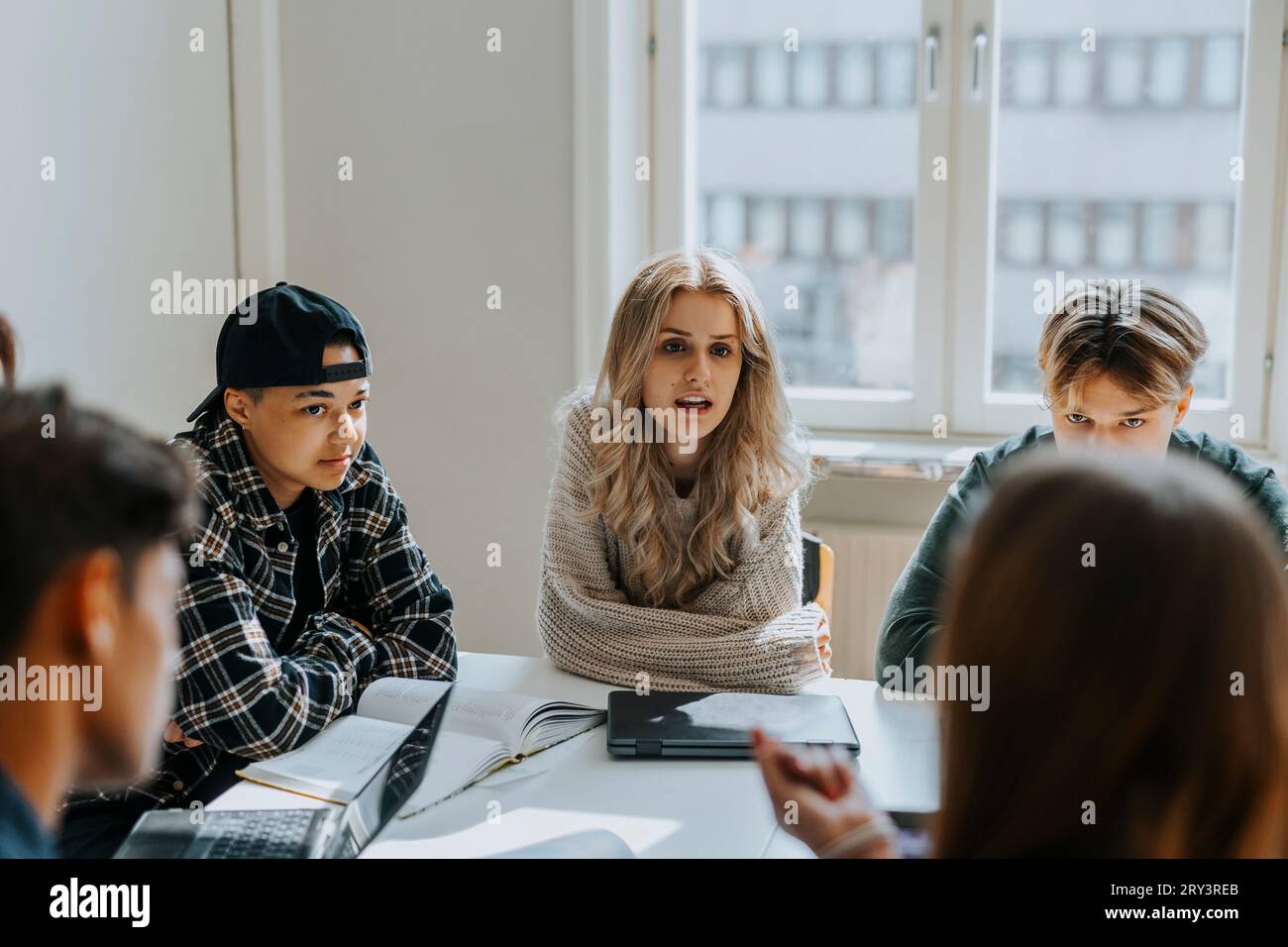 Student class school desk group friends boys hi-res stock photography ...