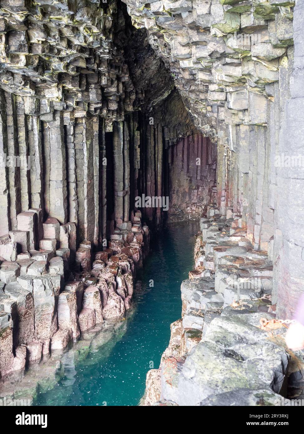 Fingal's cave in Staffa Island with basalt columns, Scotland Stock ...