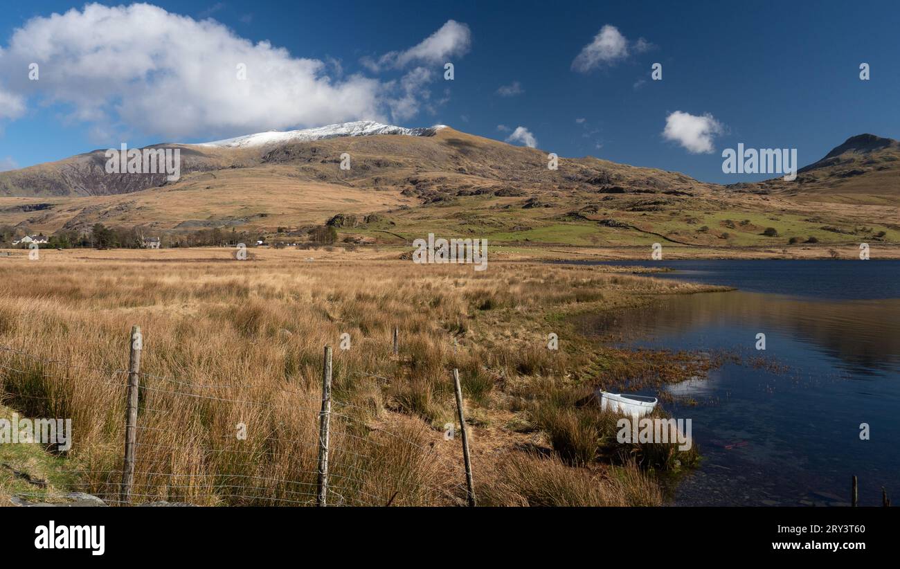 Y Wyddfa ( Mount Snowdon) with Llyn y Gader Stock Photo - Alamy