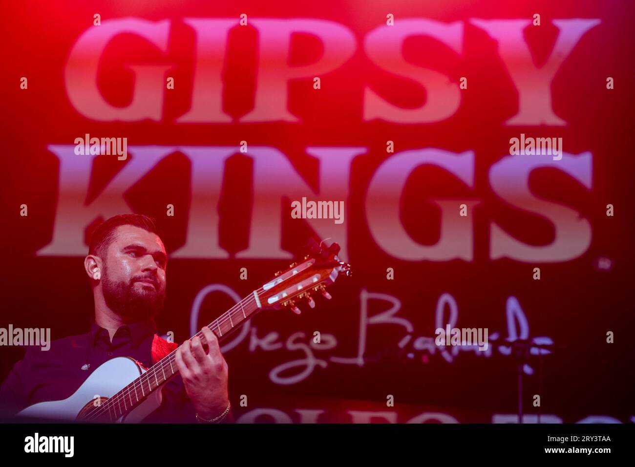 The flamenco group Gipsy Kings during a performance, at the Gran Teatro ...