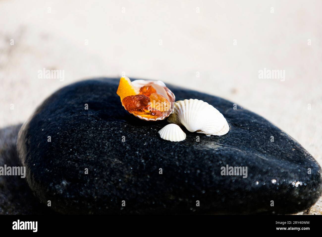 Amber found on baltic beach hi-res stock photography and images - Alamy