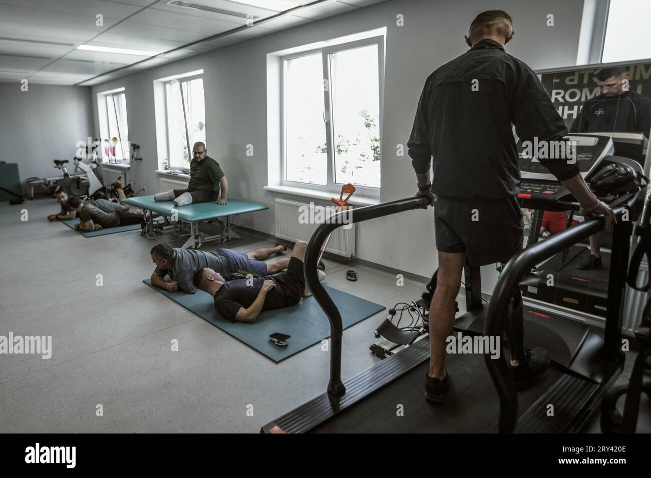 Lviv, Ukraine. 28th Sep, 2023. Ukrainian amputee soldiers attend a ...