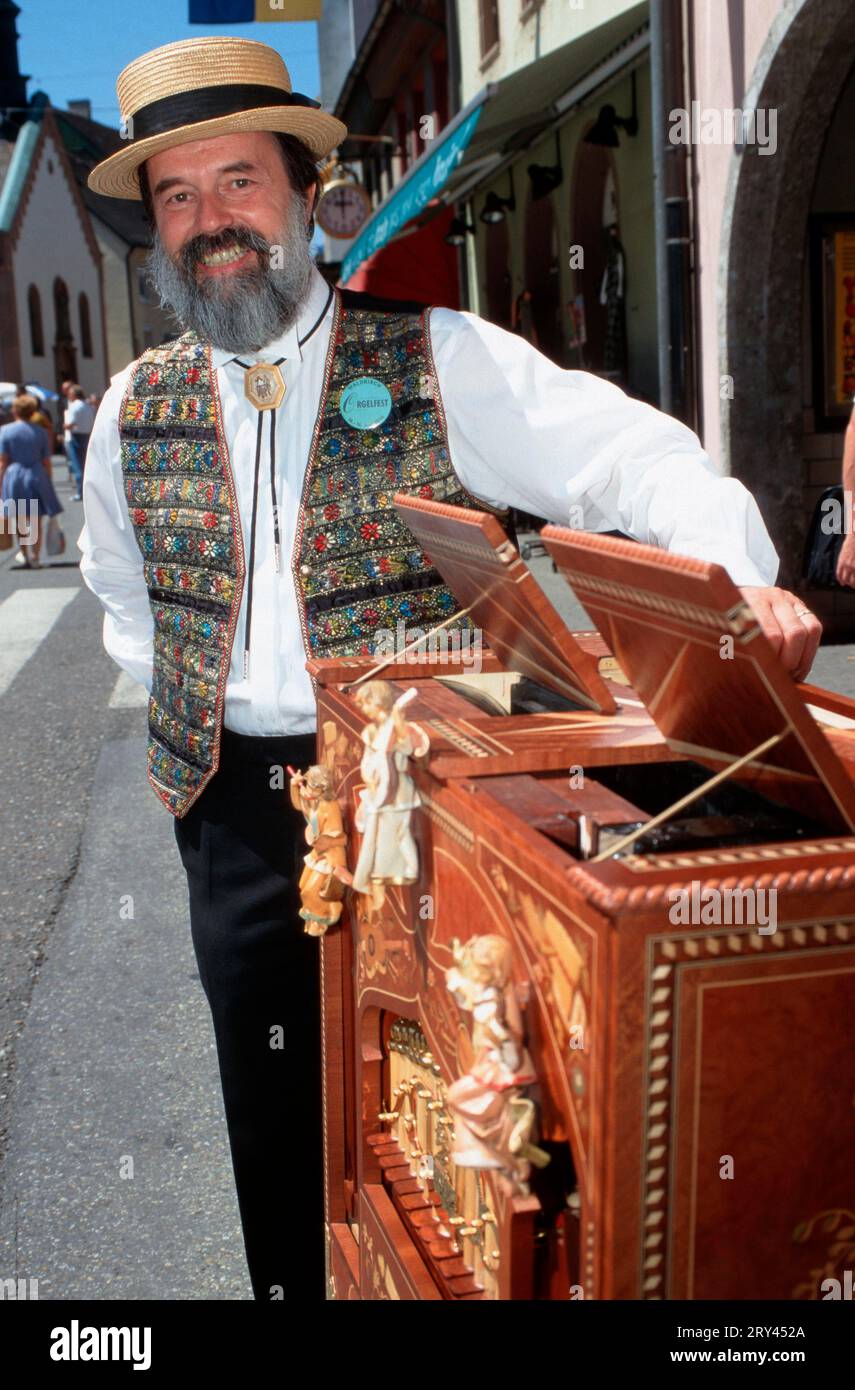 Barrel organ player, Black Forest, customs, folklore, custums ...