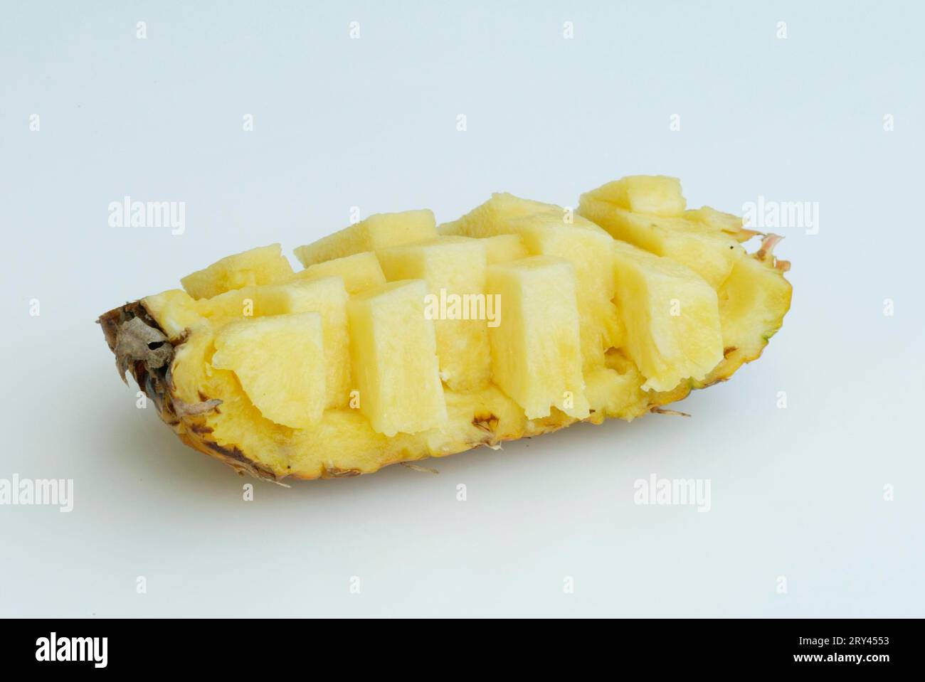 Ananas (Ananas comosus), fruit in pieces, fruit, cut-out, object ...
