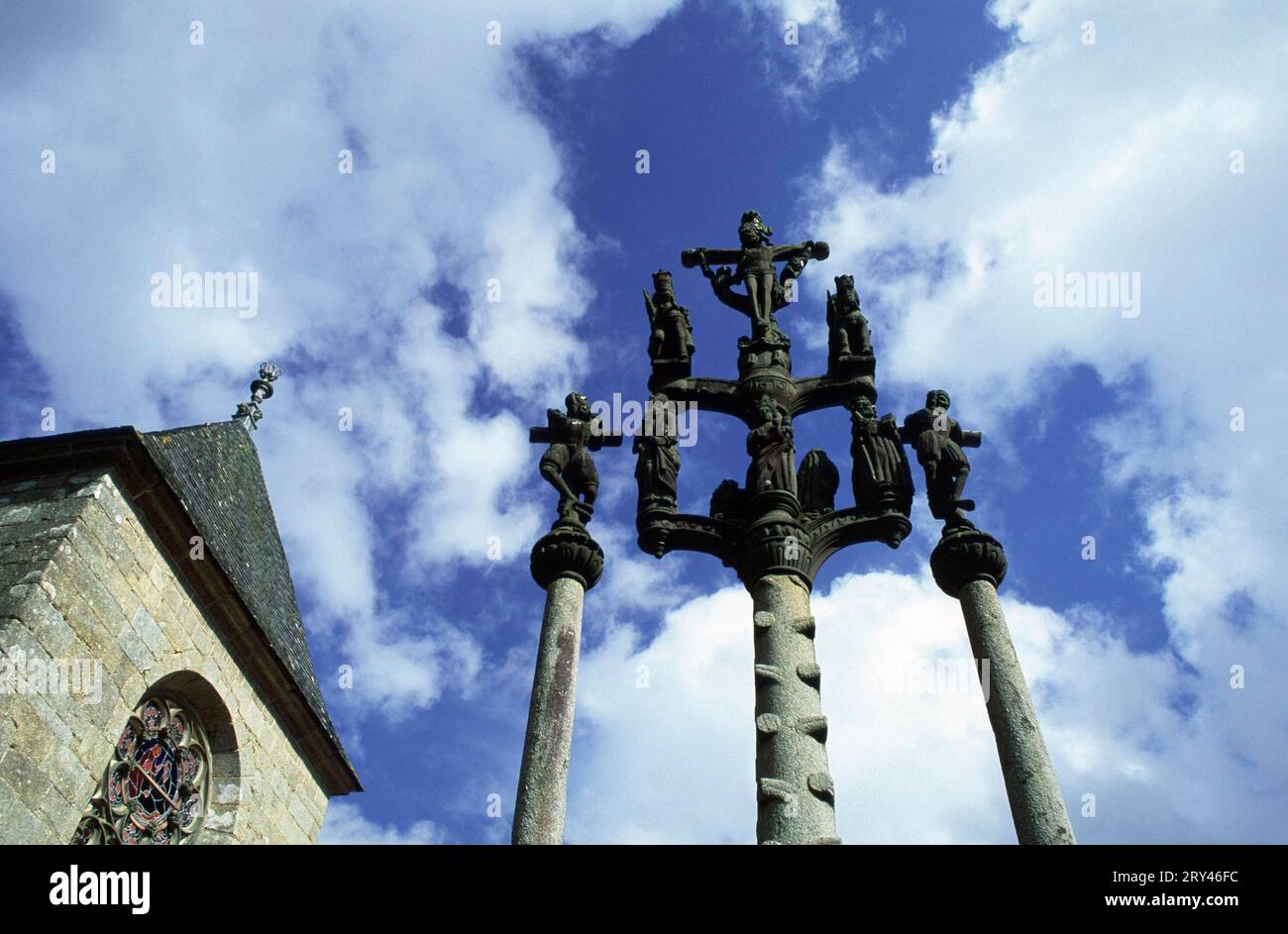 Sculpture on Calvary from 1610, St. Thegonnec, Brittany, France ...