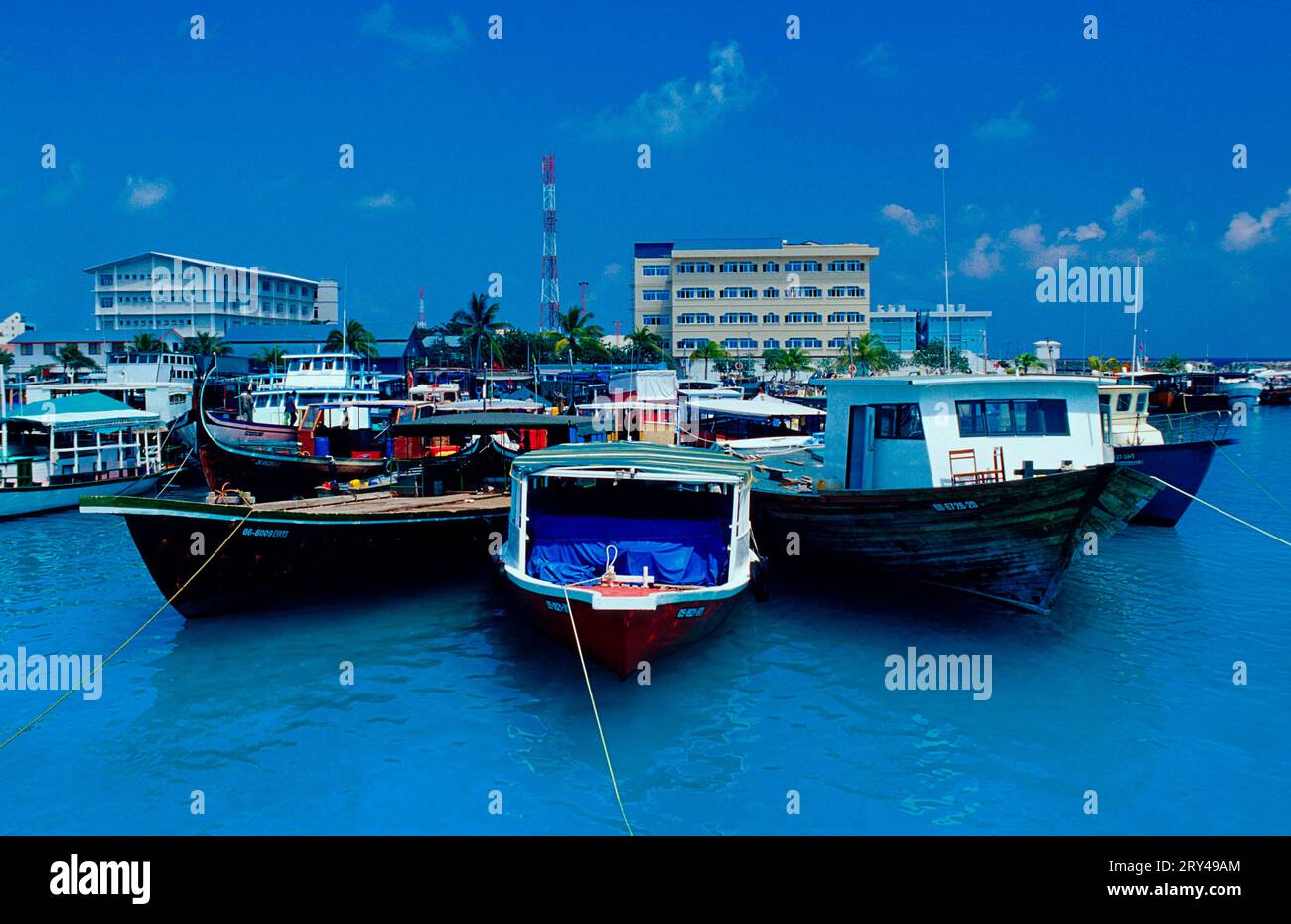 Harbour of Male, Maldives, Asia, landscape, horizontal, boat, vessel ...