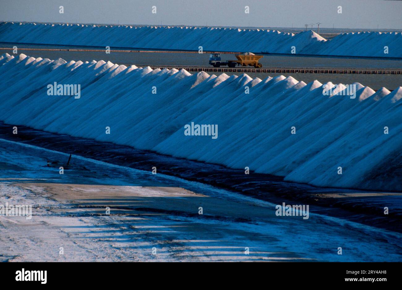 Salt production, Salines de Giraud, Camargue, Provence, Southern France ...