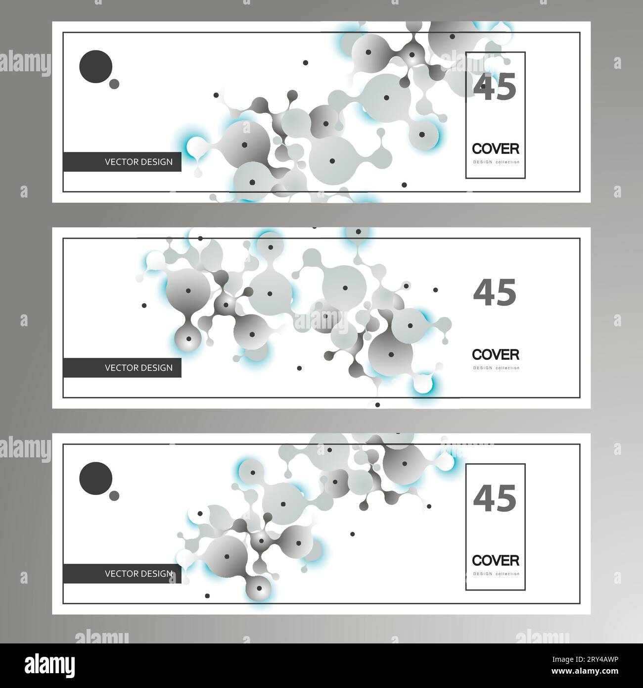 Vector connect design. Molecular compounds of circles with colored ...