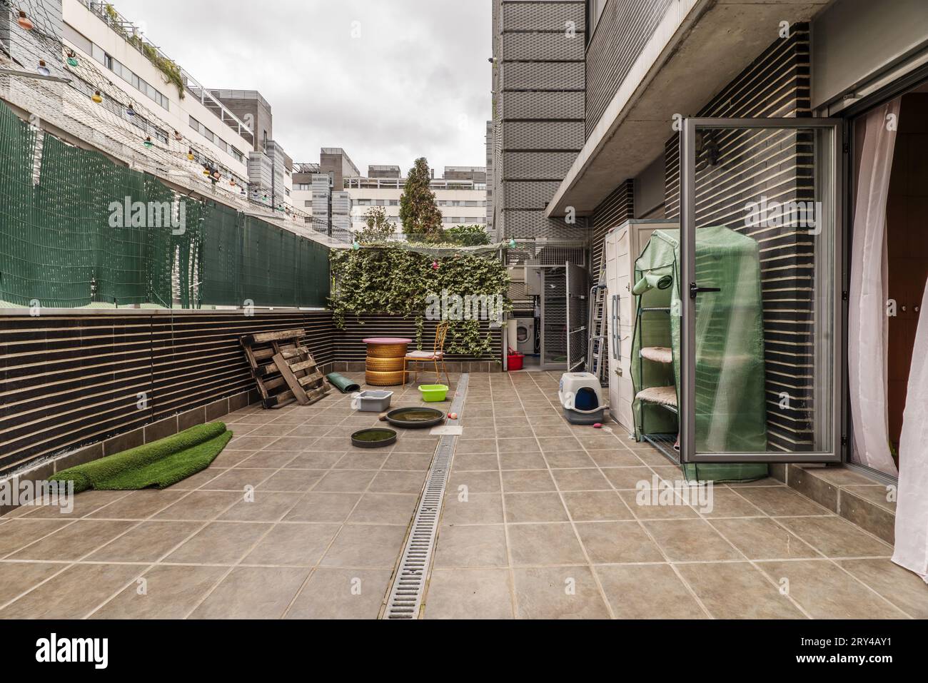 Terrace of a house on the ground floor Stock Photo - Alamy