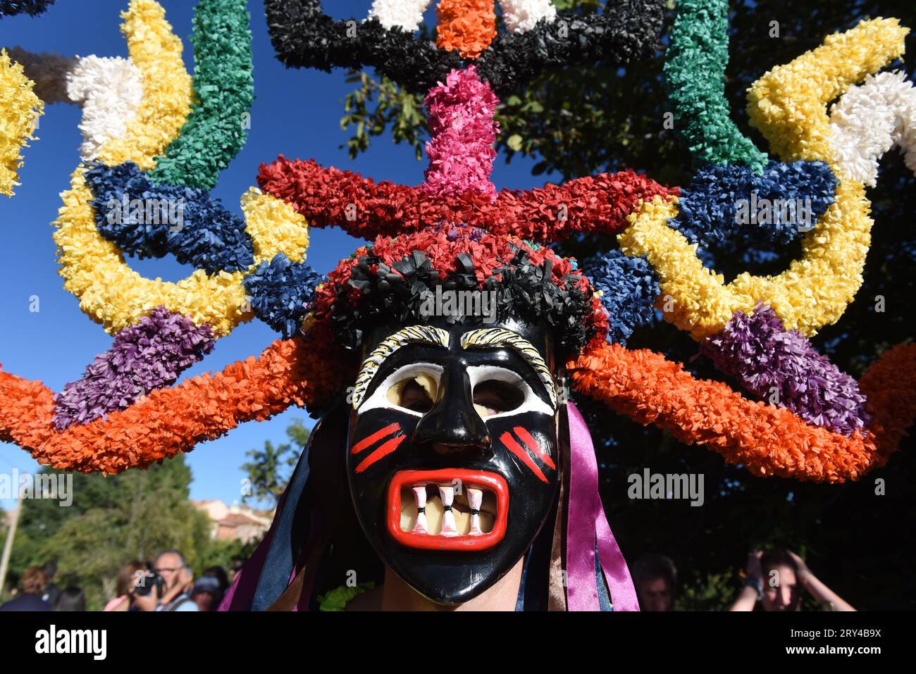 A reveler dressed as Boteiro seen during the Botargas and Mascaradas ...