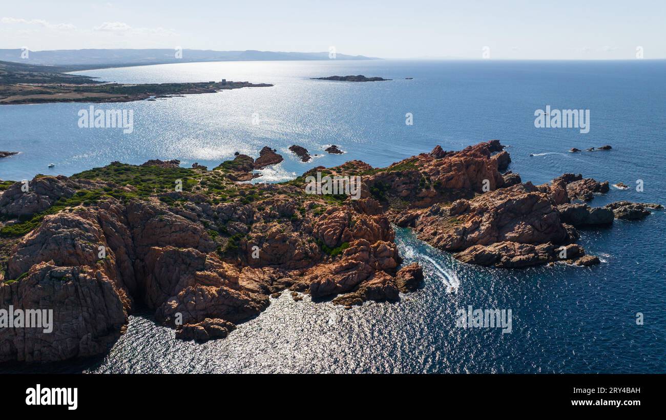 The coastline of the north-west of Sardinia. Di Cala Beach near ...