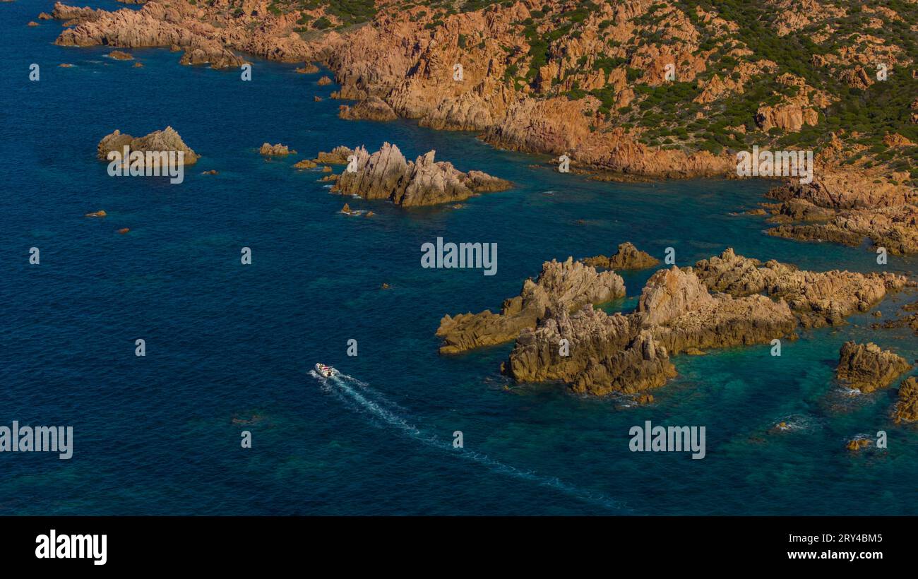 The coastline of the north-west of Sardinia. Di Cala Beach near ...
