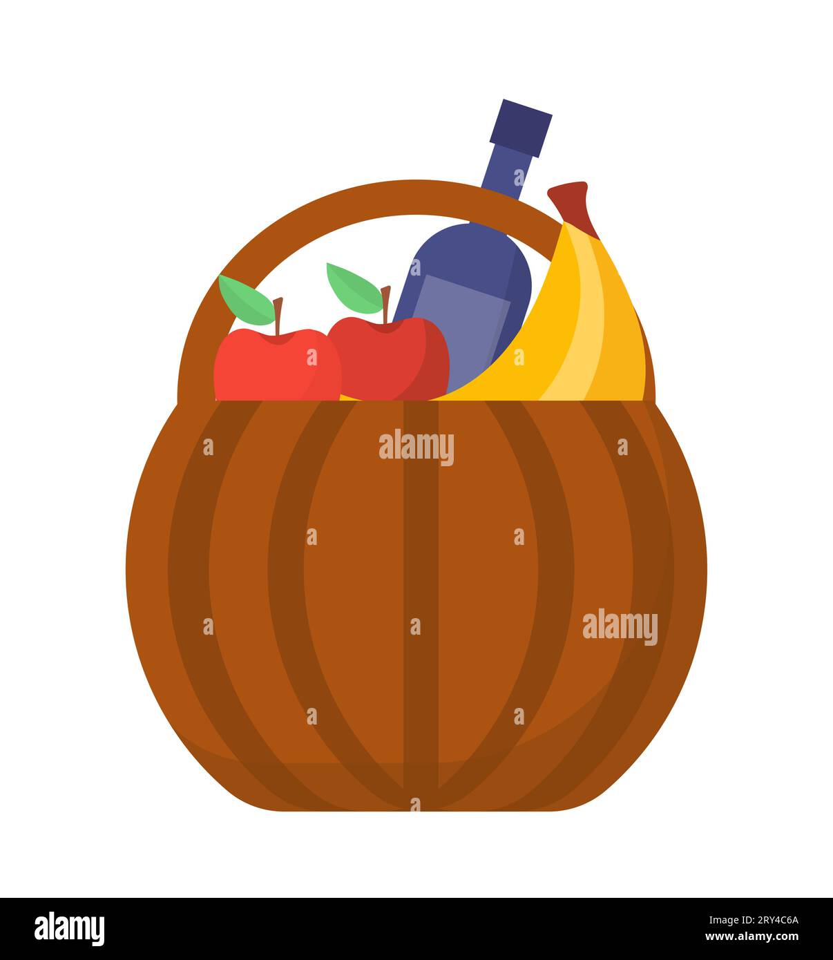 Apple wicker basket isolated Stock Vector Images - Alamy