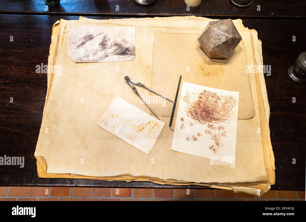Amboise, France - August 12, 2023: Leonardo da Vincis working studio in ...