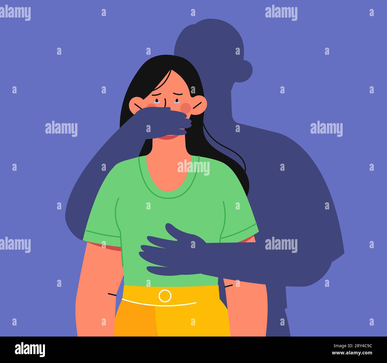 Concept domestic violence sad Stock Vector Images - Alamy