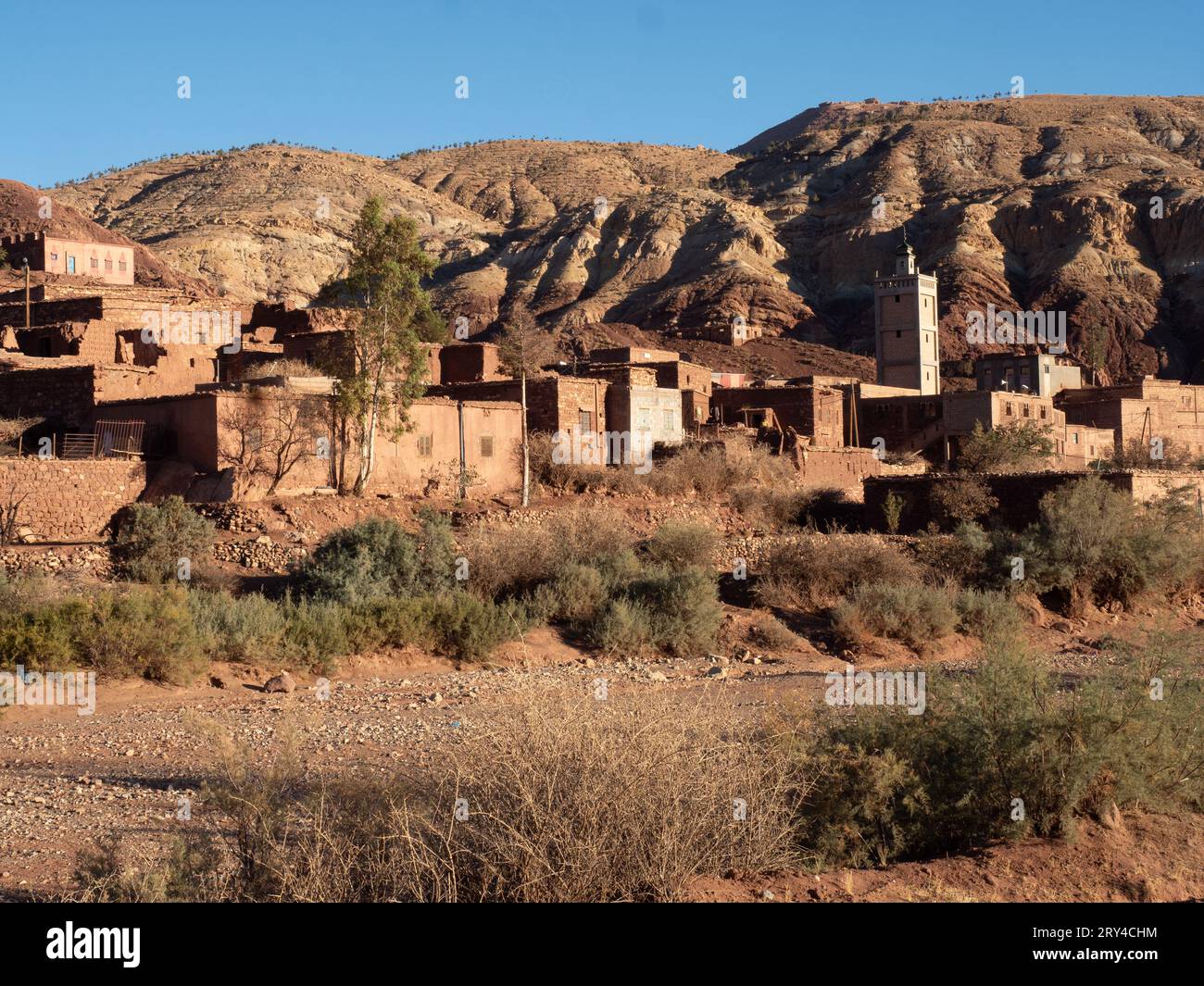 A Berber village in the High Atlas Mountain, near Marrakech in Morocco ...