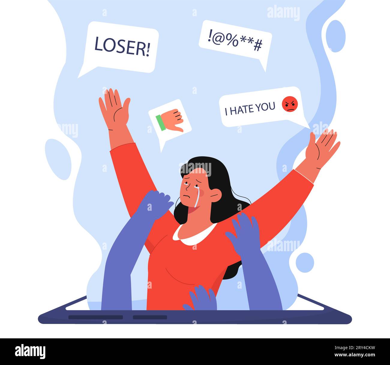 Stop Cyber Bullying Stock Vector Images Alamy