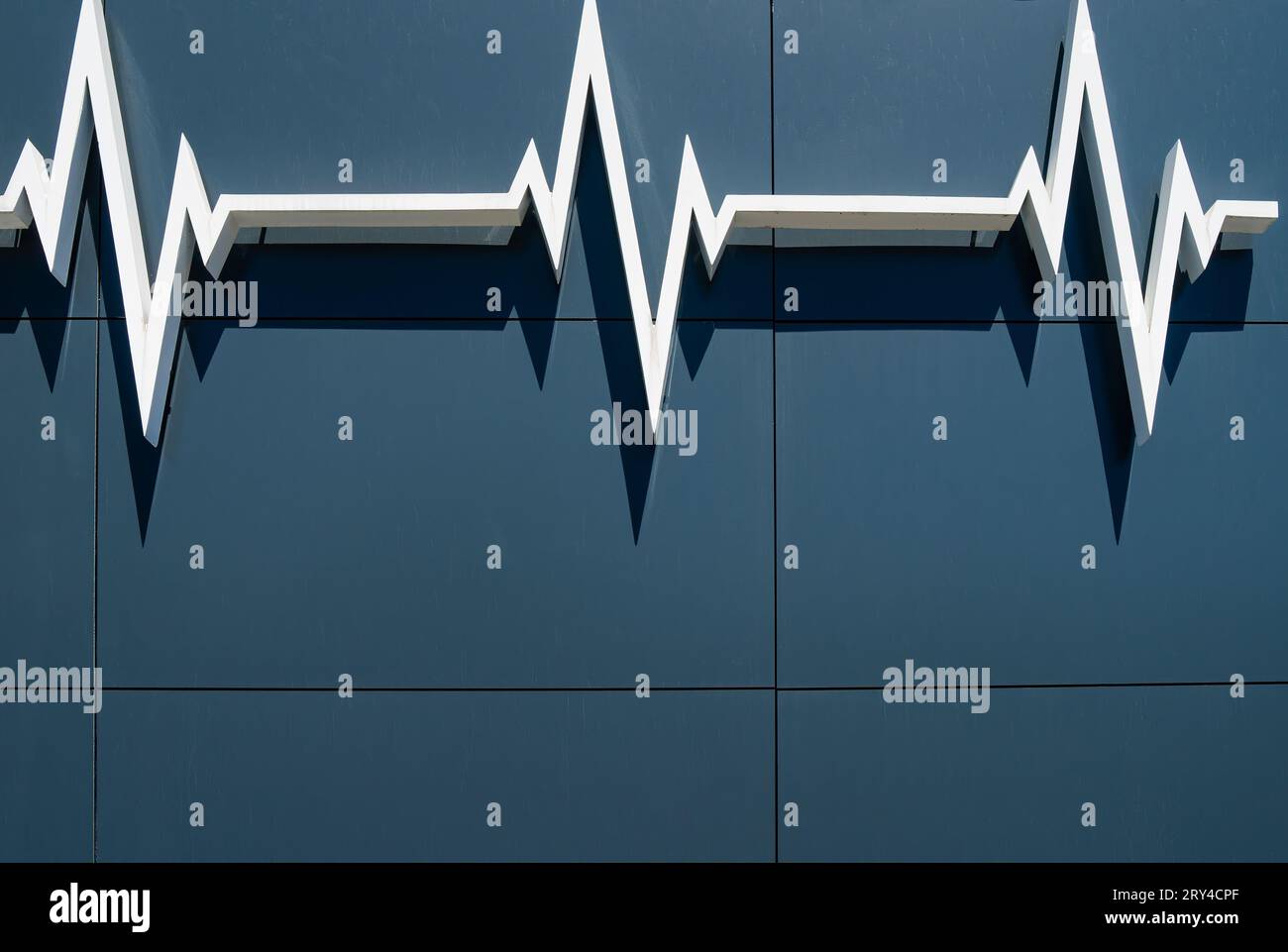 Decorative cardiogram curve on the wall of the medical center Stock ...