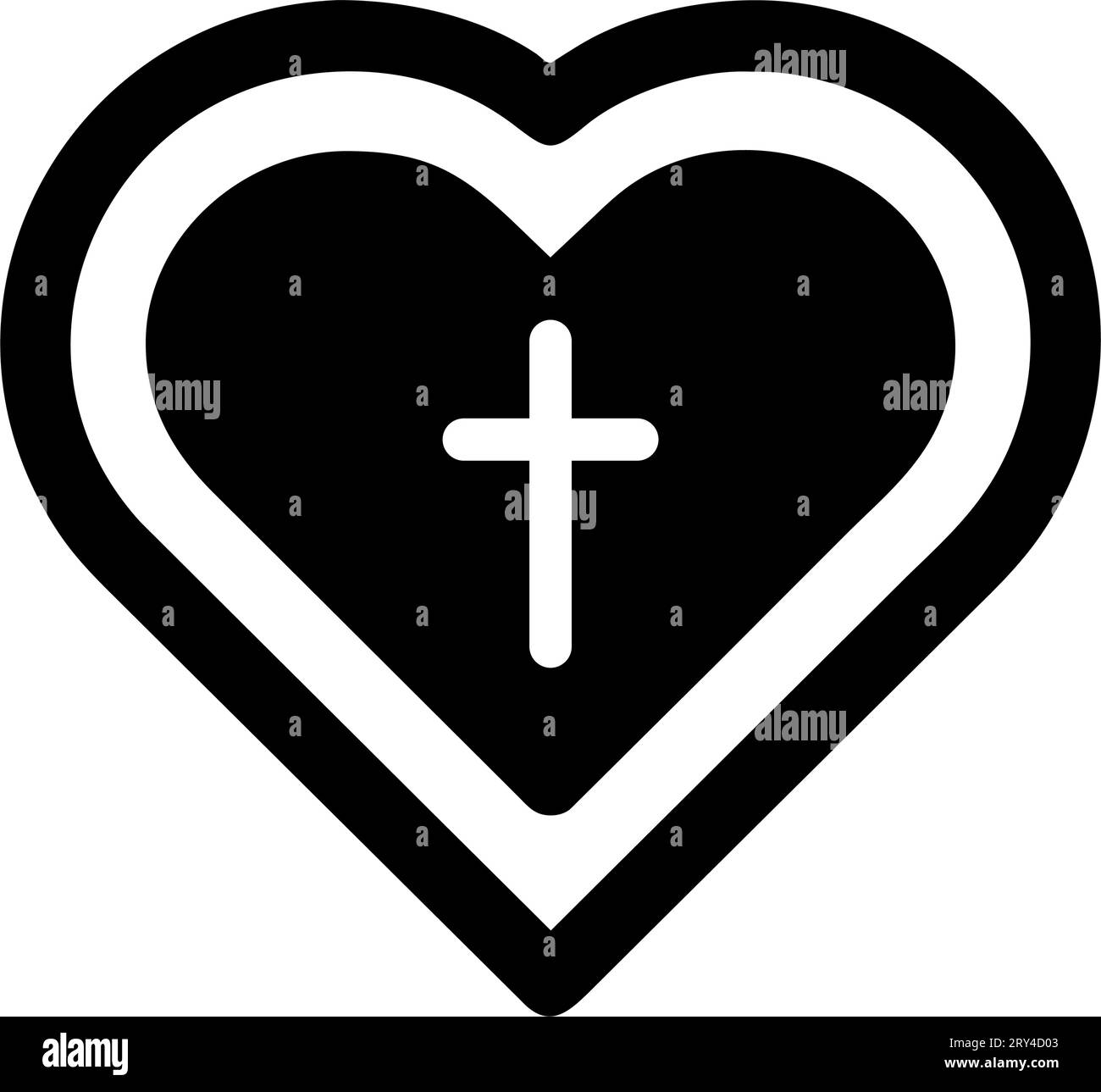 catholic religion heart silhouette Stock Vector Image & Art - Alamy