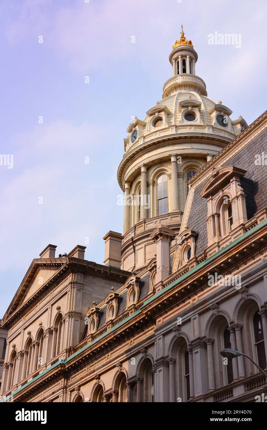 Baltimore City Hall, Maryland. Local government building. Second Empire ...