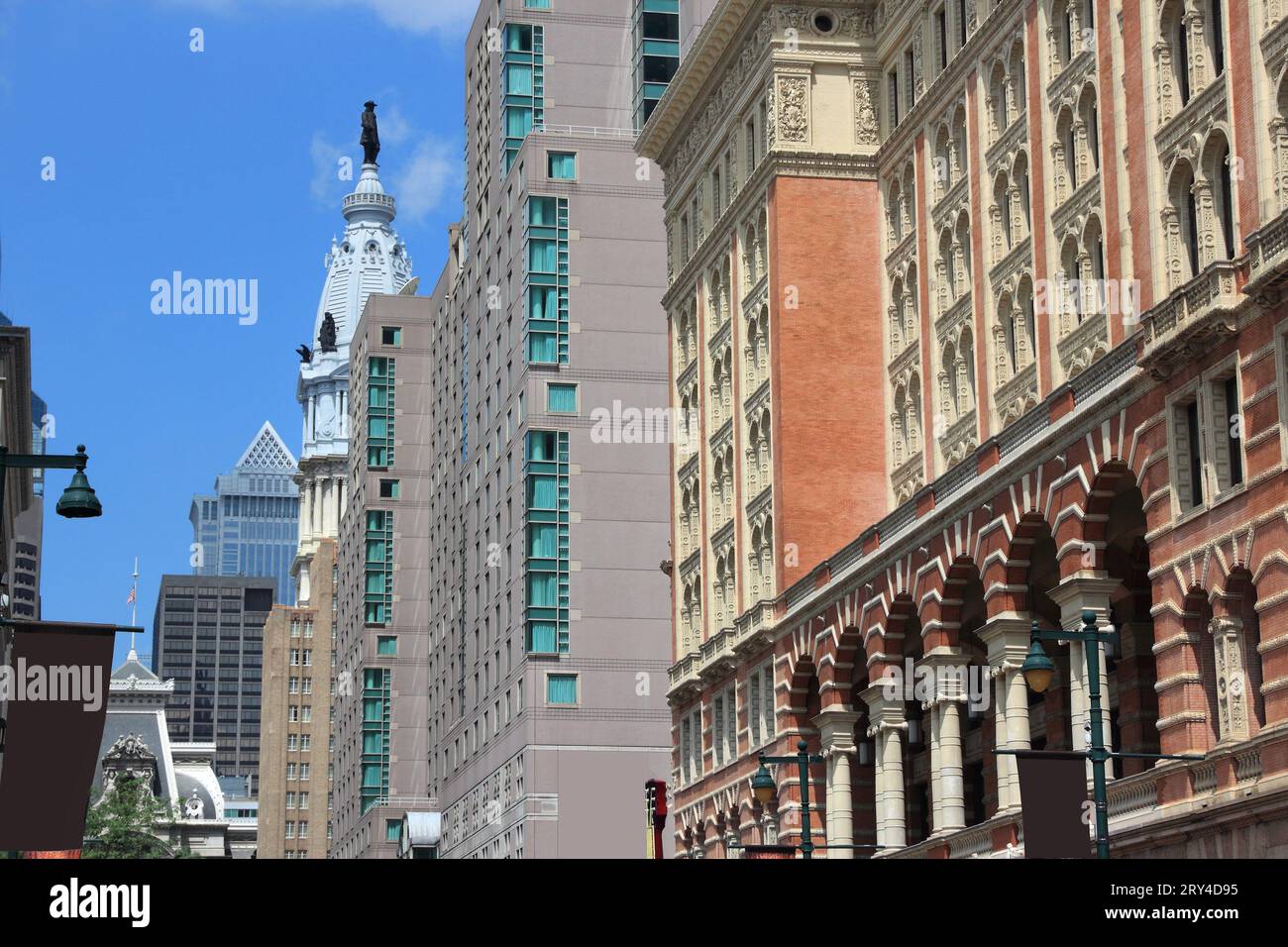 Philadelphia city street view. Downtown Philadelphia - Market Street ...