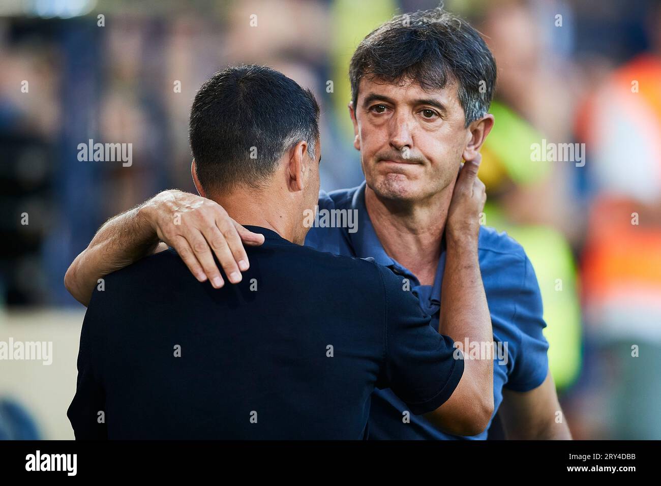 Villarreal CF head coach Jose Rojo Martin Pacheta and Girona FC head ...