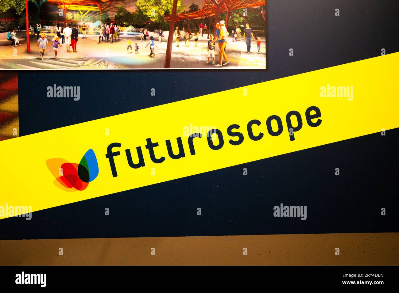 Poitiers, France - August 14, 2023: The Futuroscope is a theme park in France that deals with ...