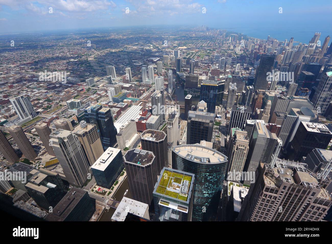 Chicago city aerial view - cityscape of The Loop. American city urban ...