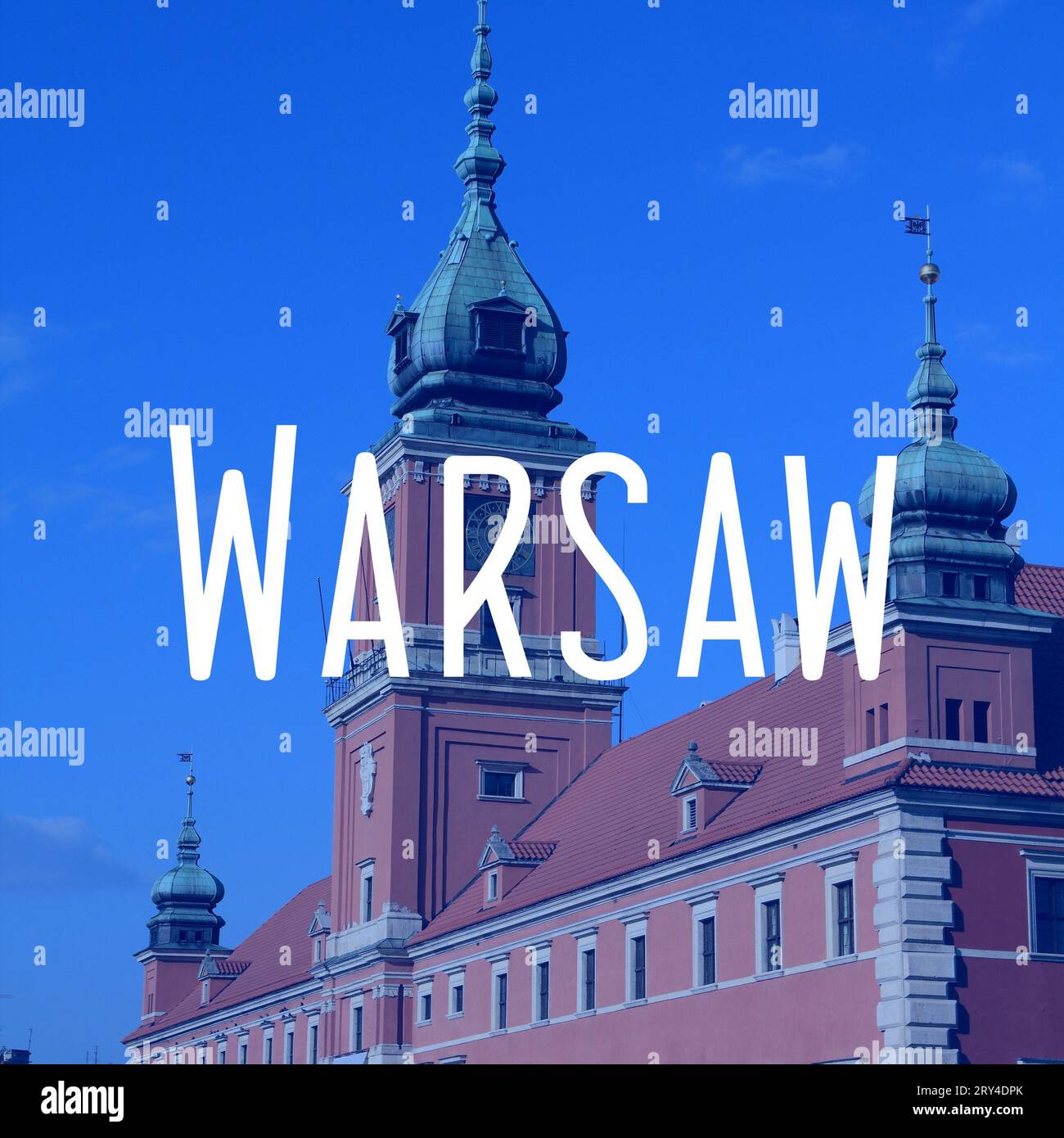 Warsaw, Poland. City name modern photo postcard. Travel destination ...