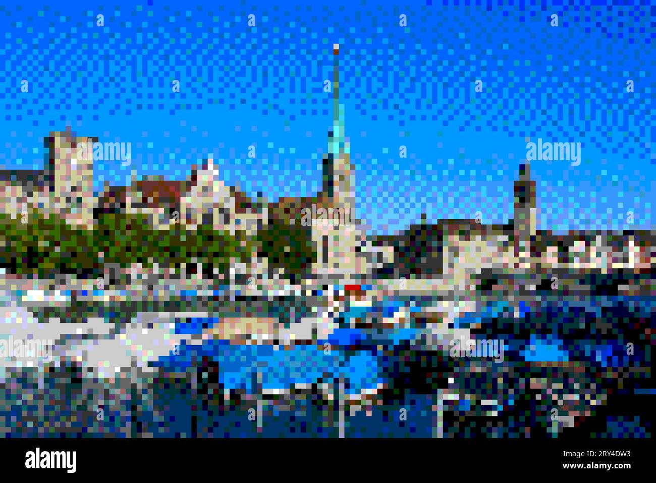 8bit pixel city hi-res stock photography and images - Alamy
