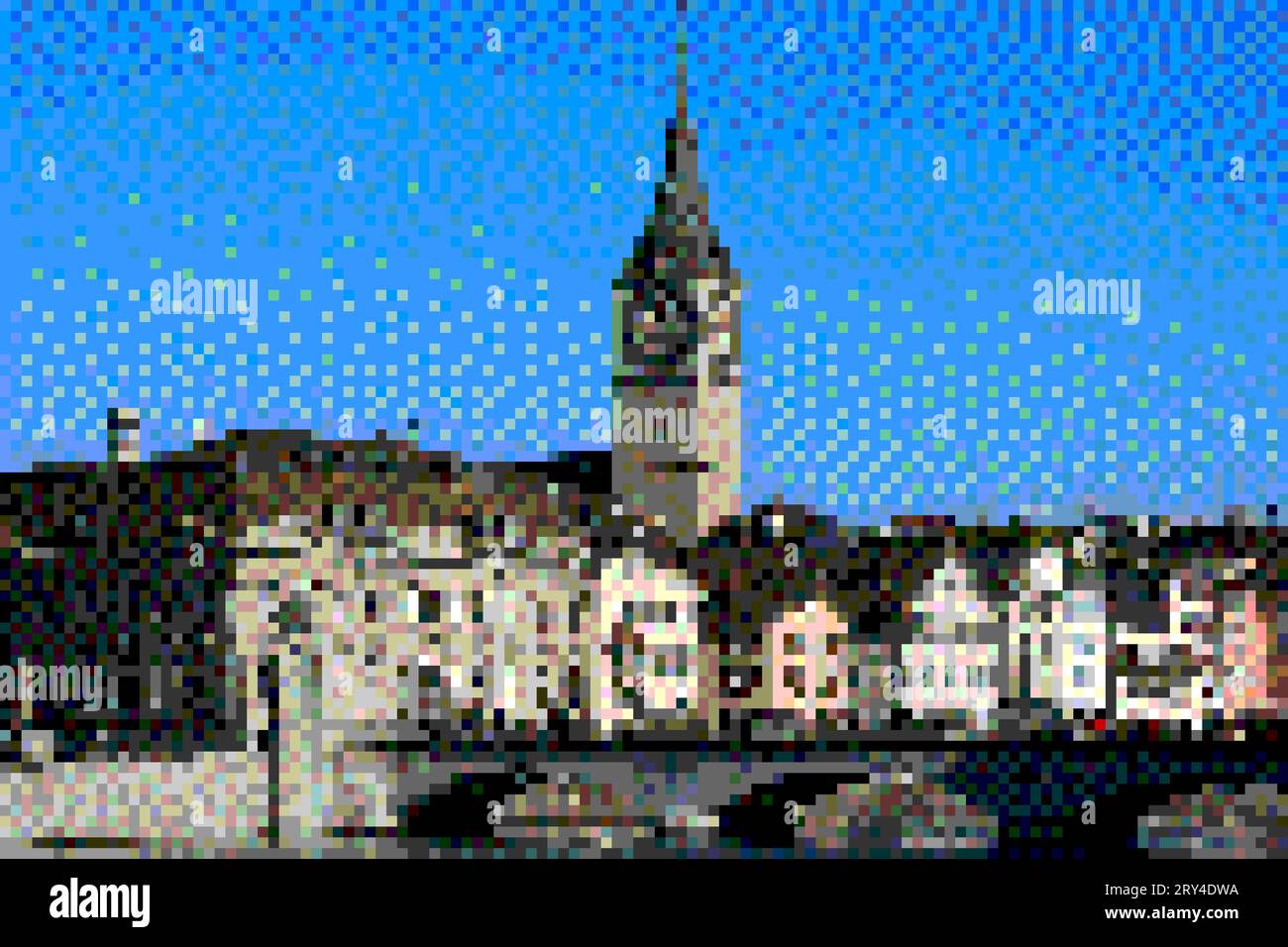 8bit pixel city hi-res stock photography and images - Alamy
