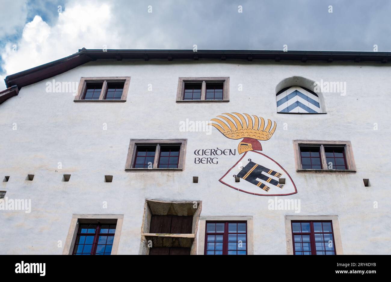 Werdenberg, Switzerland - July 4, 2023: The facade of the medieval ...