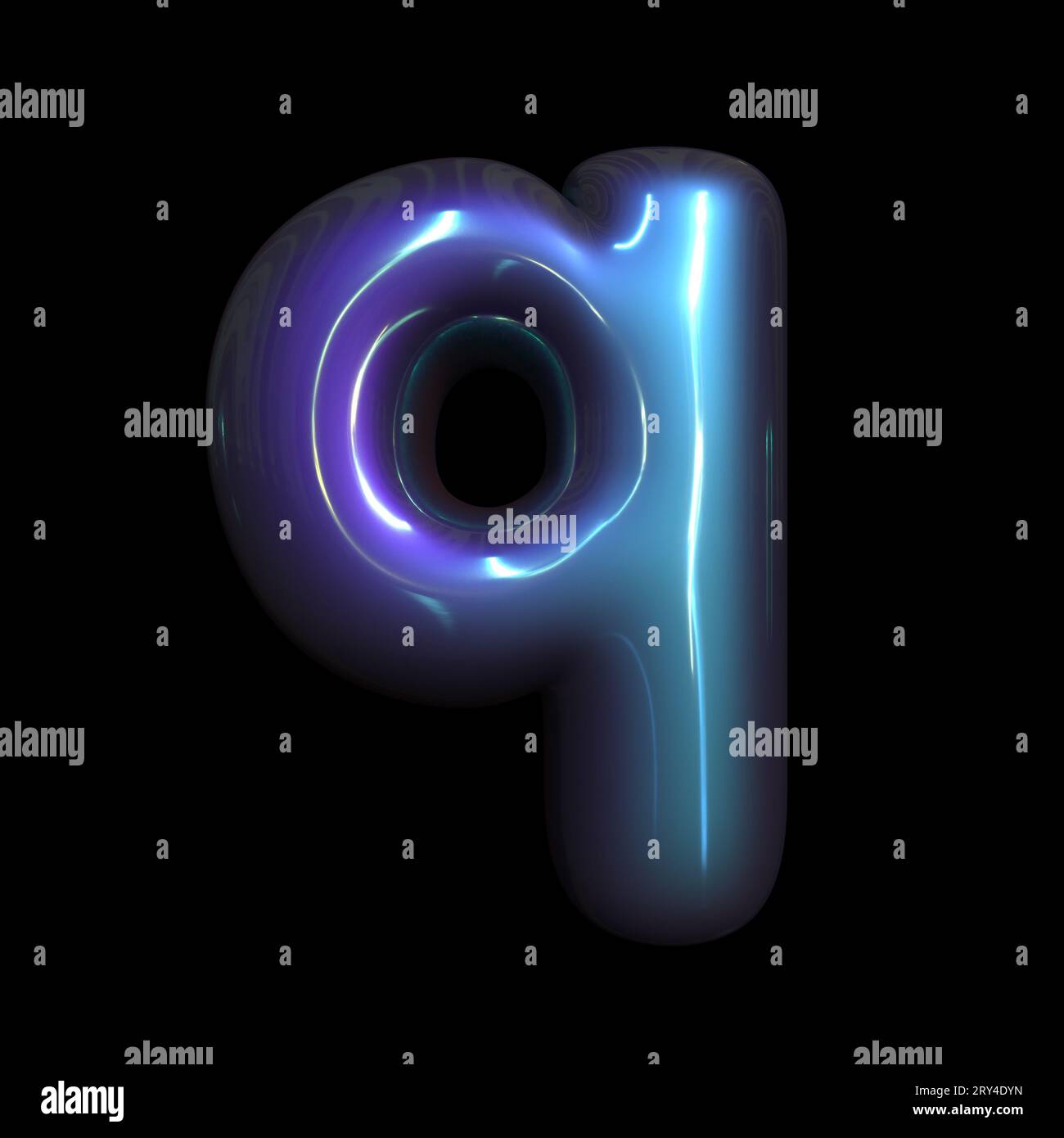 metaverse letter Q - Lower-case 3d futuristic font - Suitable for ...
