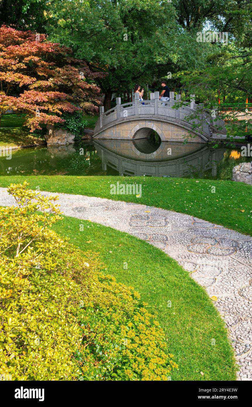 Zurich, Switzerland - July 2, 2023: The China Garden, right on the lake ...