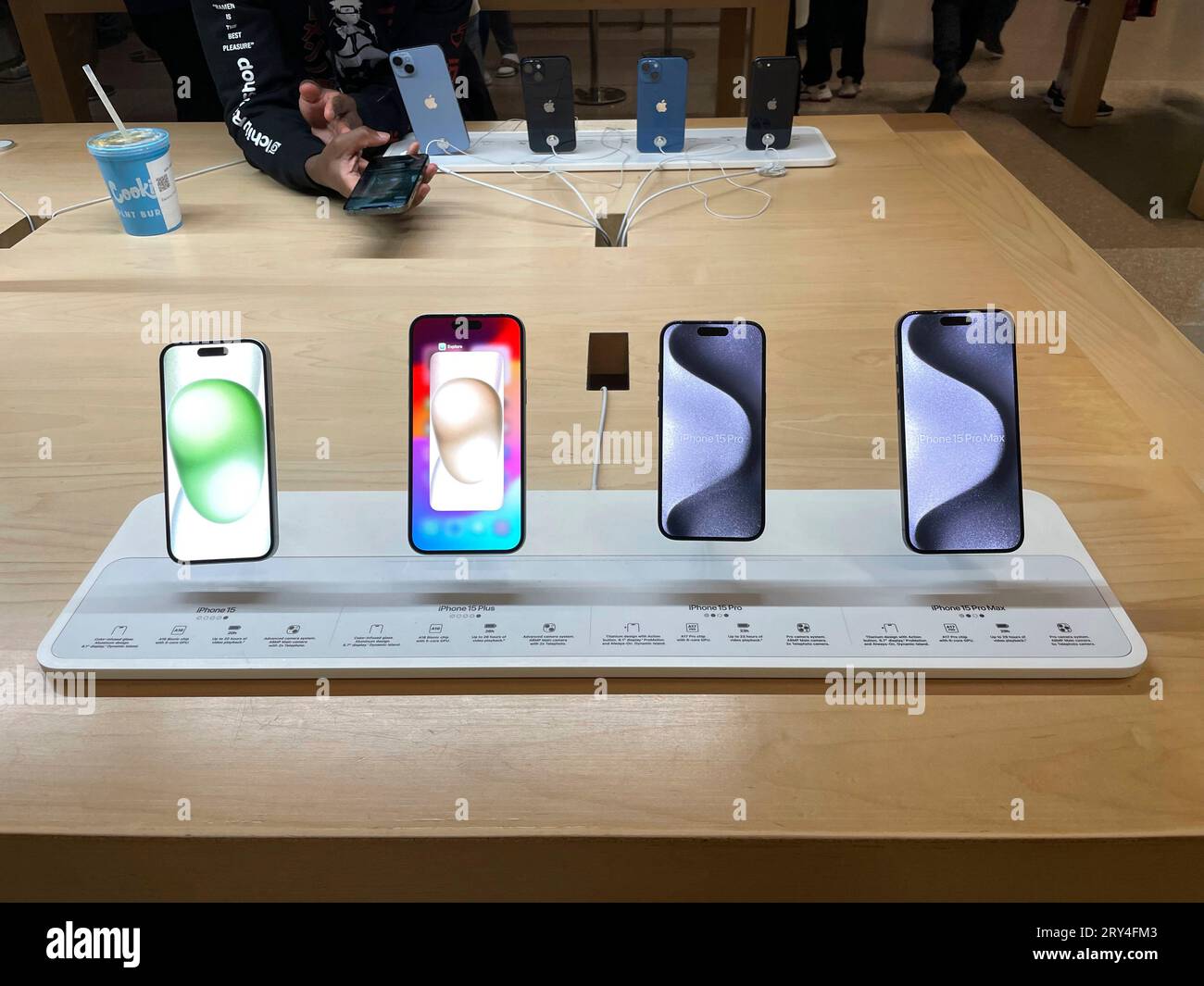 Photo by: STRF/STAR MAX/IPx 2023 9/28/23 The iPhone 15 is seen at Grand ...