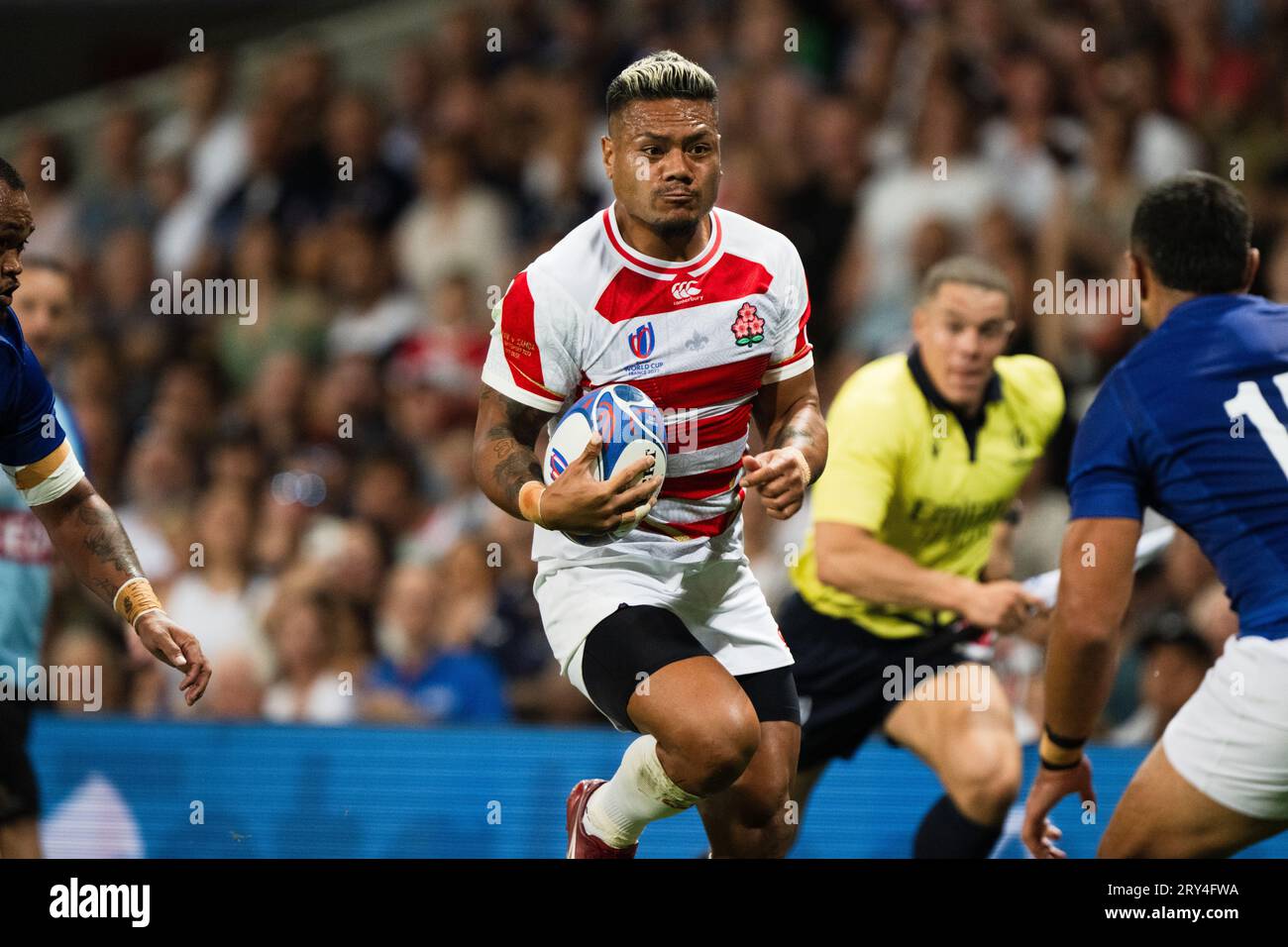 Japan's Lomano Lava Lemeki during the 2023 Rugby World Cup Pool D match ...