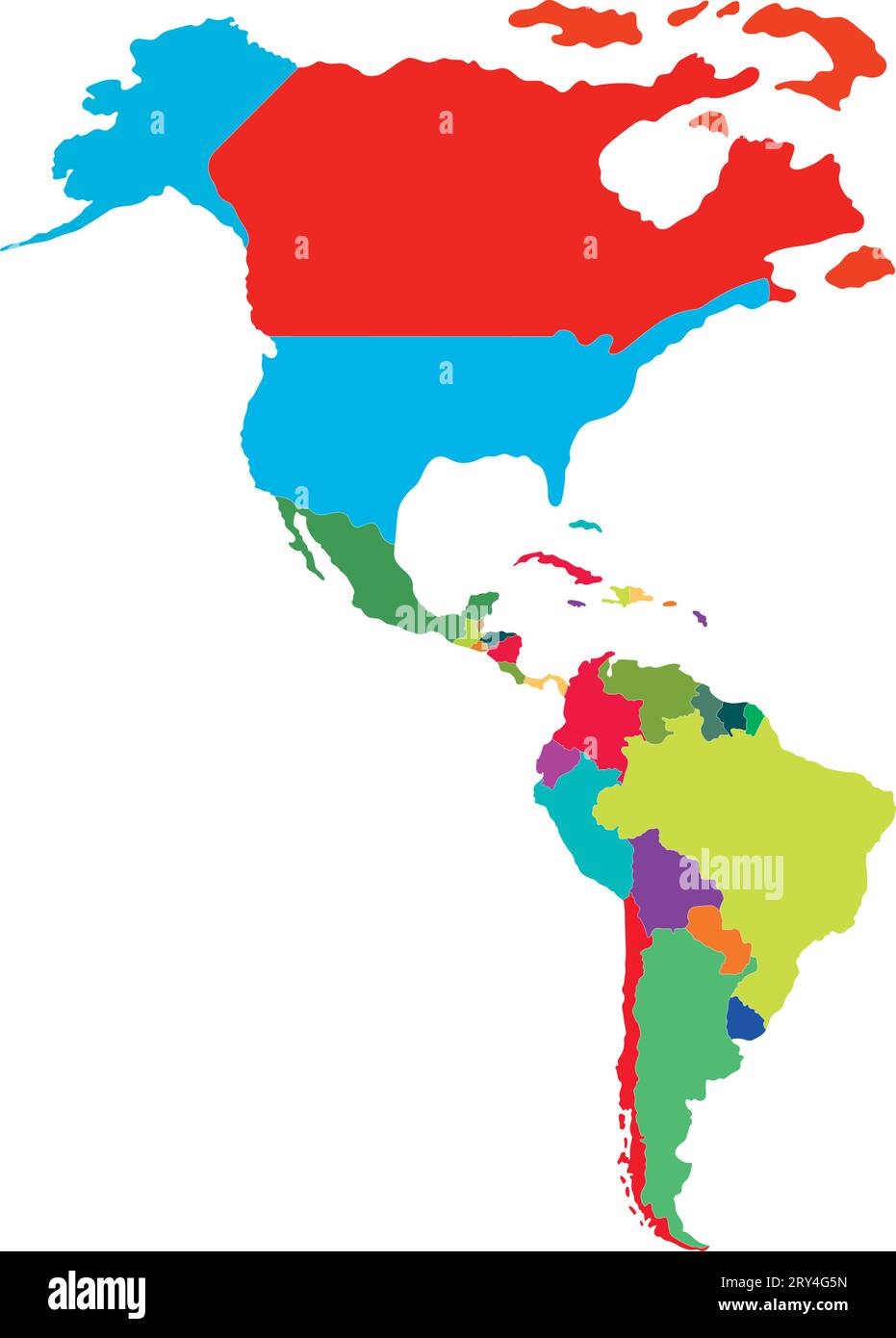 america map colored Stock Vector Image & Art - Alamy