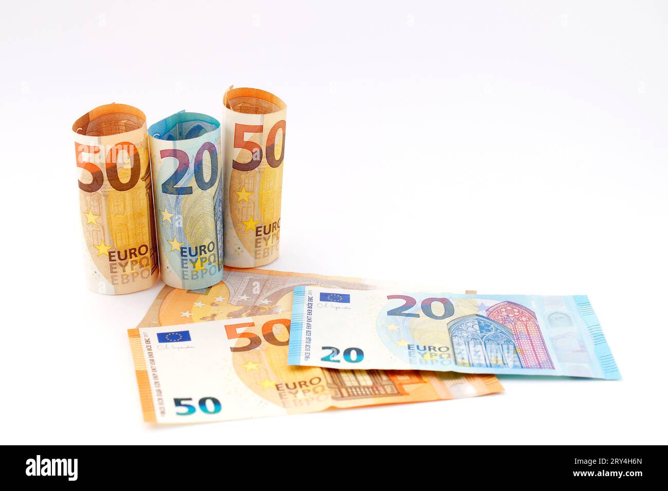 Bills euro rolled up hi-res stock photography and images - Alamy