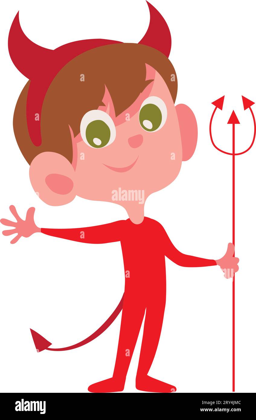 halloween disguised devil boy Stock Vector Image & Art - Alamy