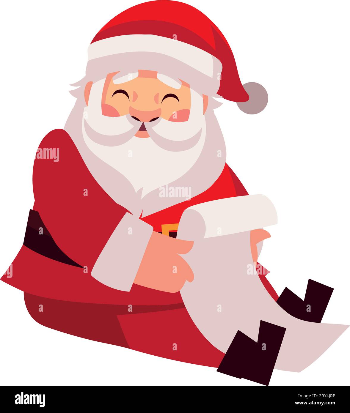 santa claus with wish list Stock Vector Image & Art - Alamy