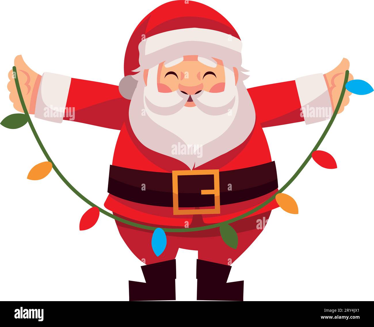 santa claus with christmas lights Stock Vector Image & Art - Alamy