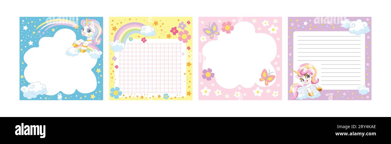 Unicorn stationery weekly planner and daily organizer for kids, Color ...