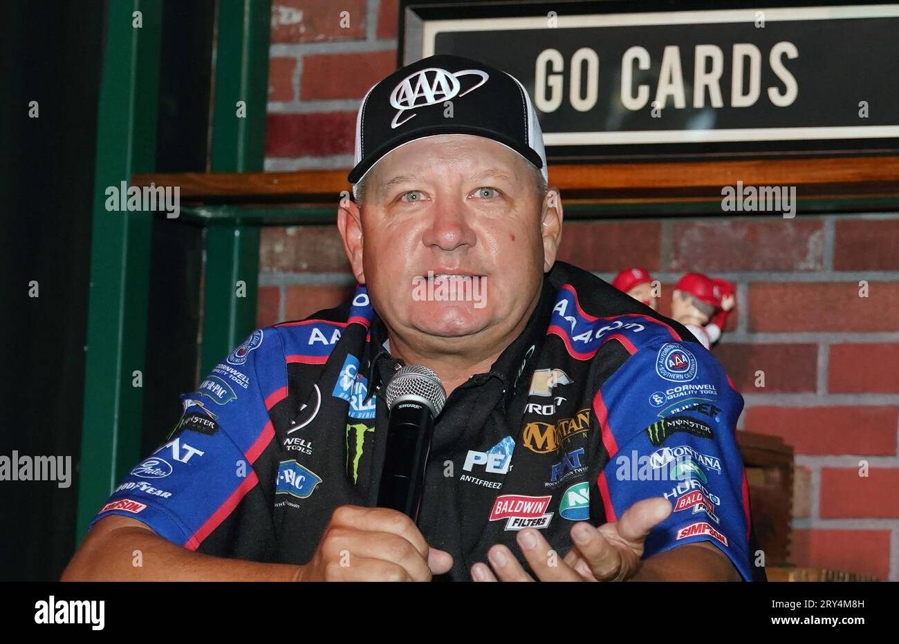 St. Louis, United States. 28th Sep, 2023. NHRA funny car driver Robert ...