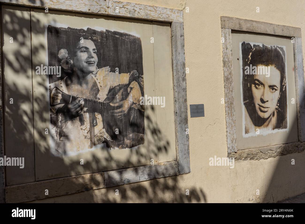 Pictures of famous Amalia Rodrigues fado singers on the walls of the ...
