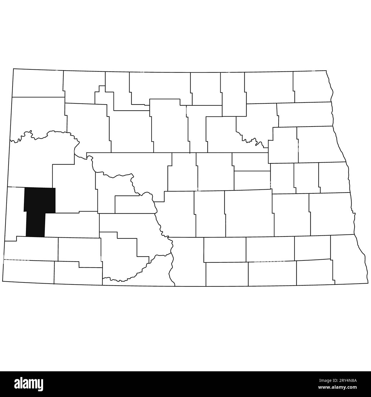 Map of Billings County in North Dakota state on white background ...