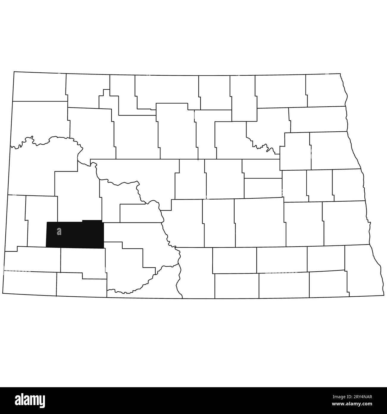 Map of stark County in North Dakota state on white background. single ...