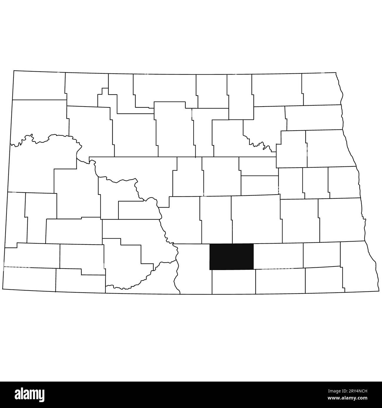 Map of Logan County in North Dakota state on white background. single ...
