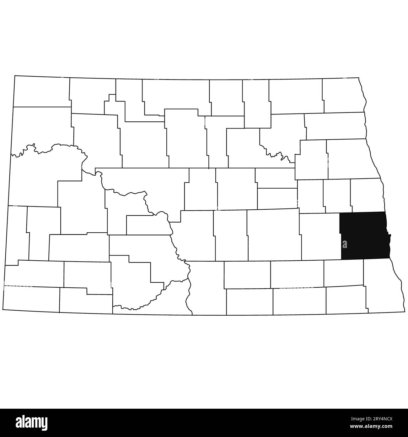 Map of Cass County in North Dakota state on white background. single ...