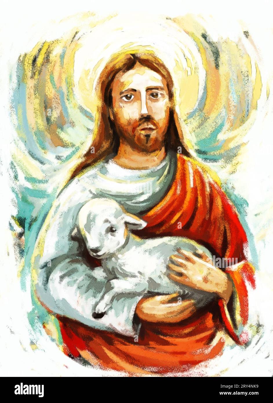 calm jesus messiah and resurrection with nature background illustration ...